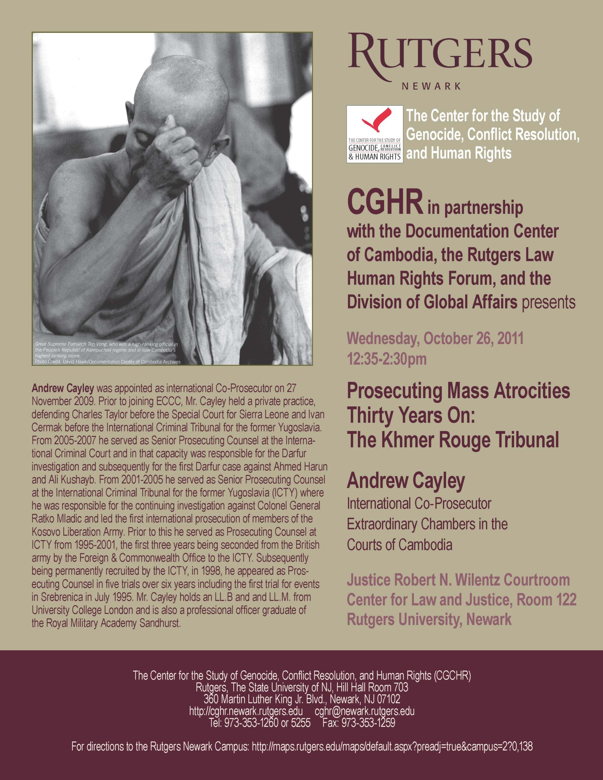 Andrew Cayley at Rutgers, October 26, 2011 – Documentation Center of ...