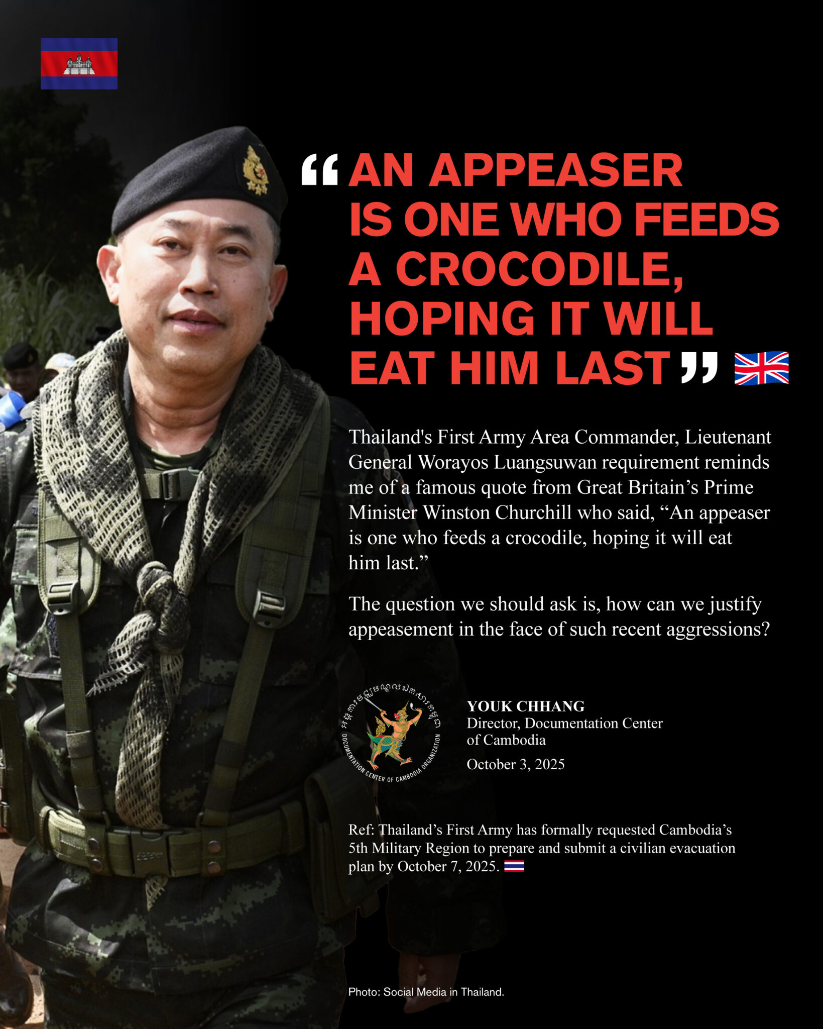 AN APPEASER IS ONE WHO FEEDS A CROCODILE, HOPING IT WILL EAT HIM LAST ...