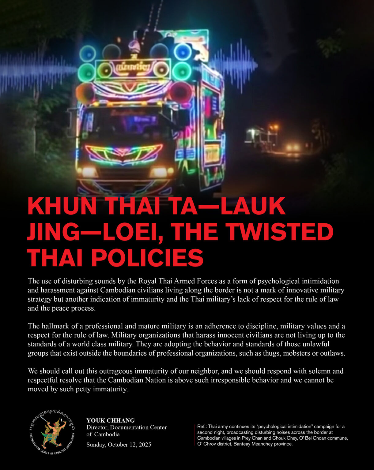 KHUN THAI TA-LAUK JING-LOEI, THE TWISTED THAI POLICIES, October 12, 2025 – Documentation Center ...