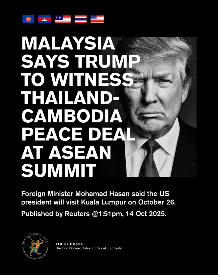 MALAYSIA SAYS TRUMP TO WITNESS THAILAND- CAMBODIA PEACE DEAL AT ASEAN ...