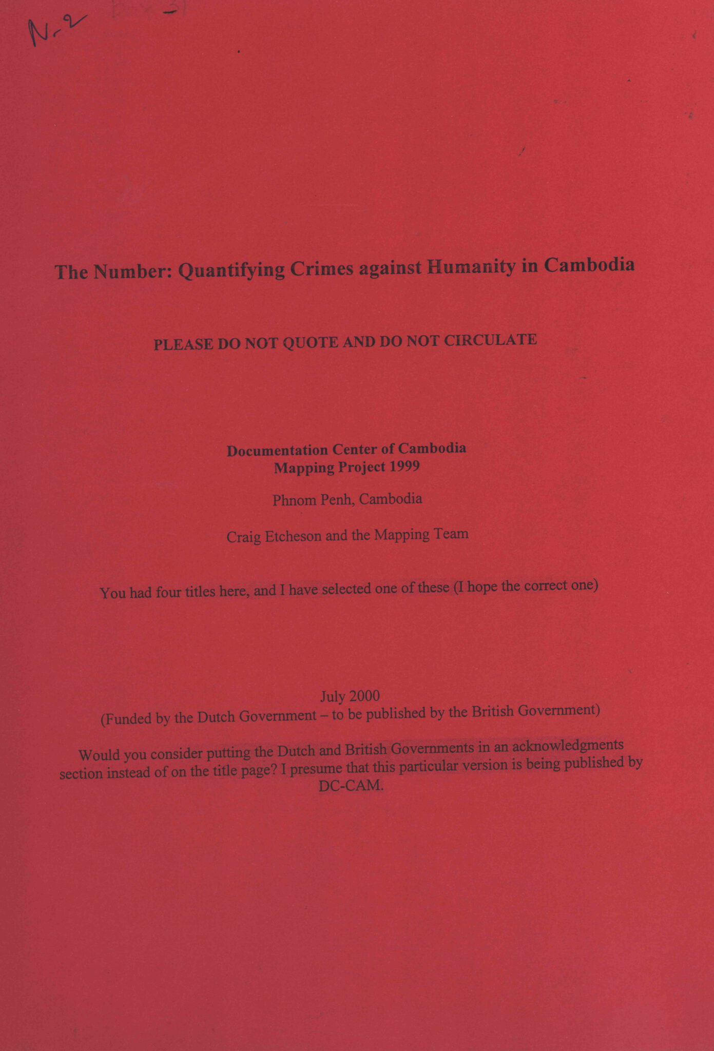 The Number: Quantifying Crimes against Humanity in Cambodia ...