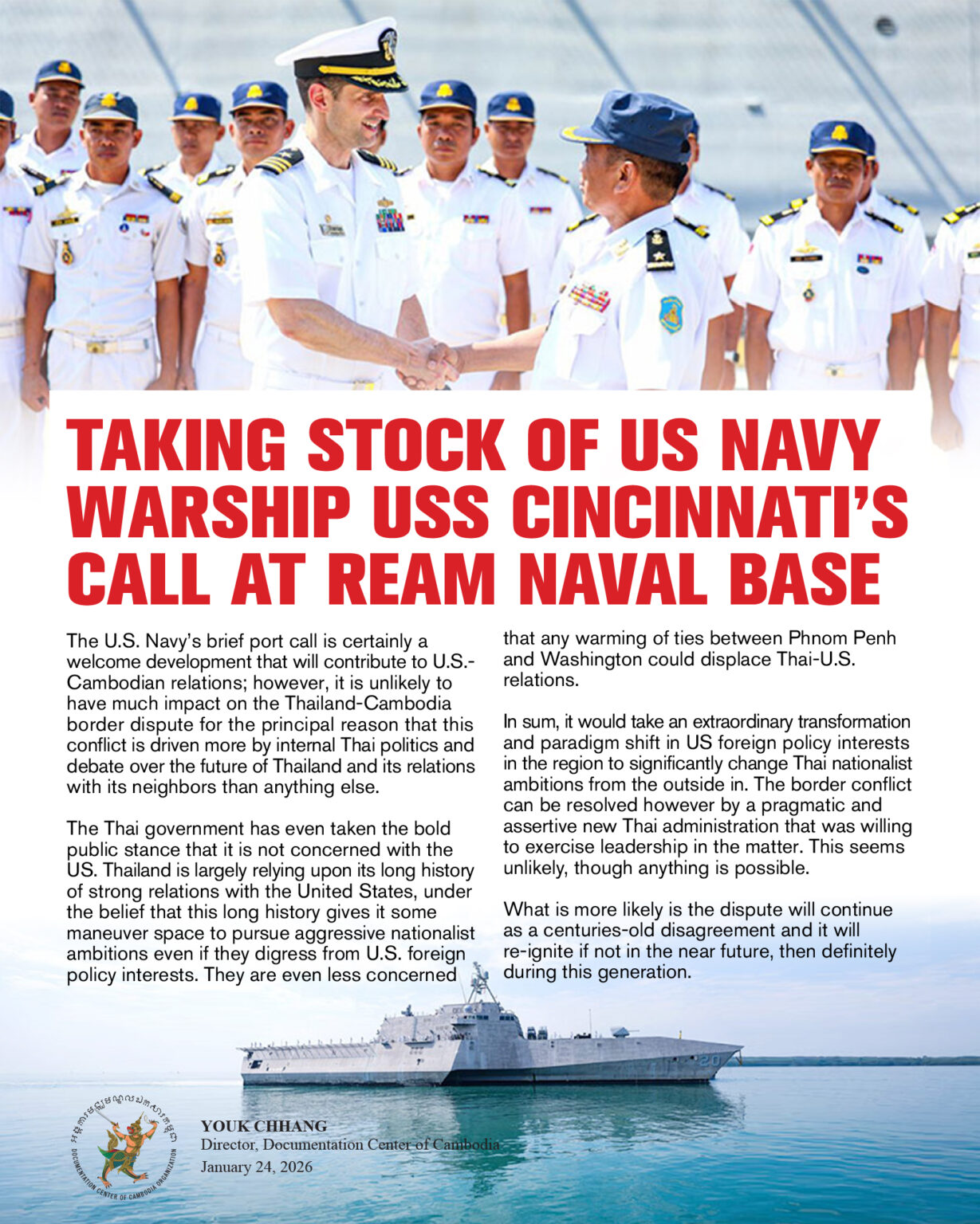 Taking Stock Of Us Navy Warship Uss Cincinnati’s Call At Ream Naval ...